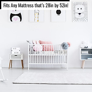 Delbree 100% Cotton Fitted Crib Sheet for Boys or Girls, Soft Baby Sheet, Standard and Toddler Mattress Cover, Elephant Stars, 28x52in, 52x28