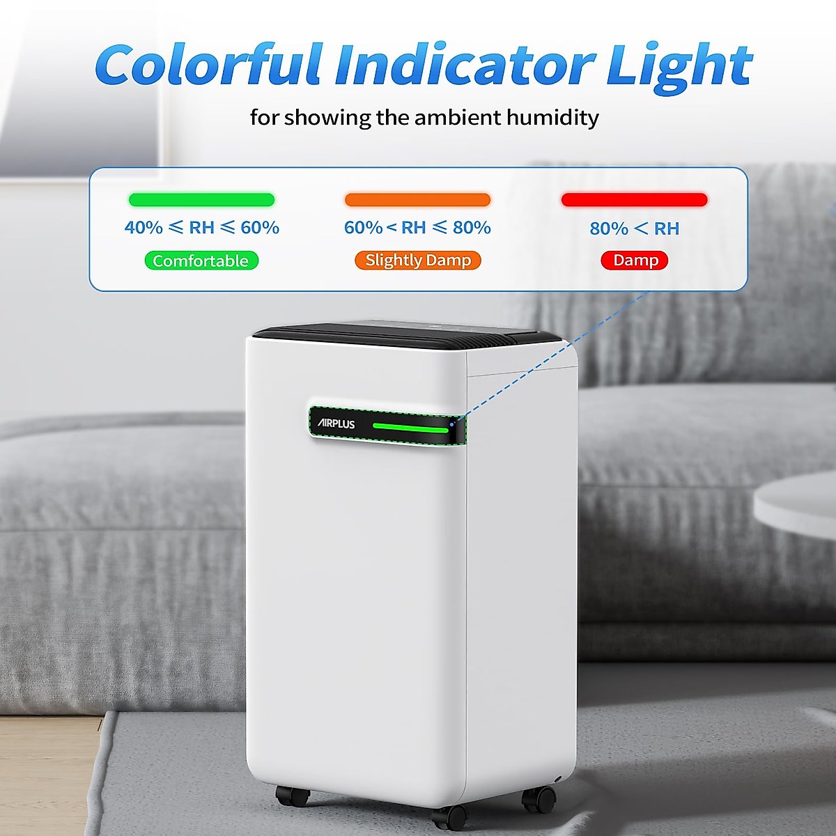 AIRPLUS Dehumidifier for Basement - 4,500 Sq. Ft. 70 Pints, Multifunctional Dehumidifier with Drain Hose & Auto Shut-Off Function, Powerful Dehumidifiers for Home(AP2103)