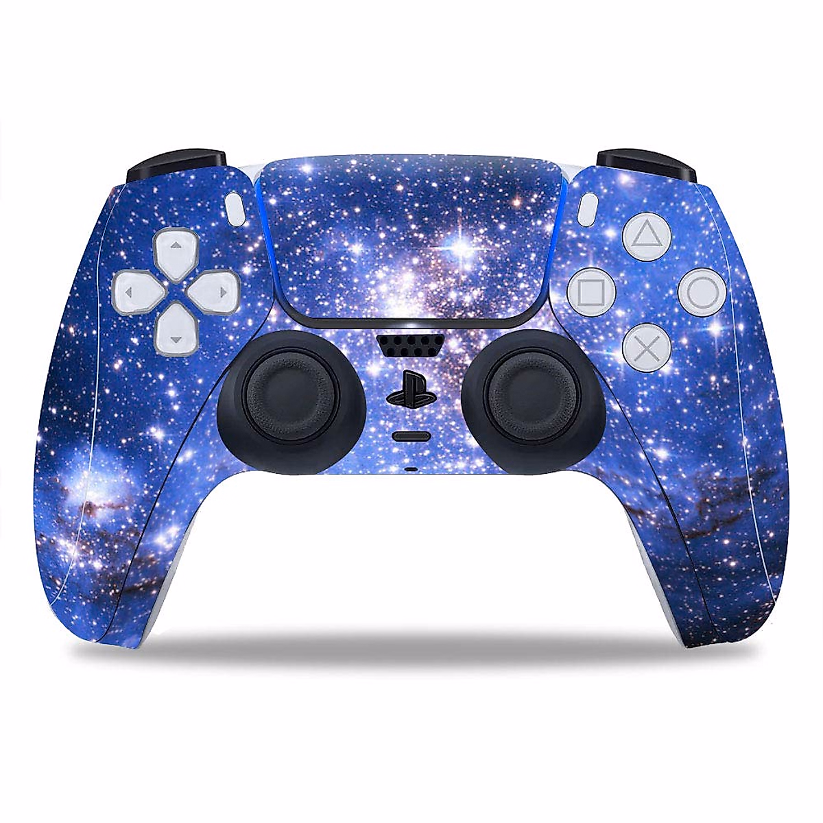 Gebaisi PS5 Controller Skin Sticker for Playstation 5 Cover Wrap Decal Blue Starry Sky