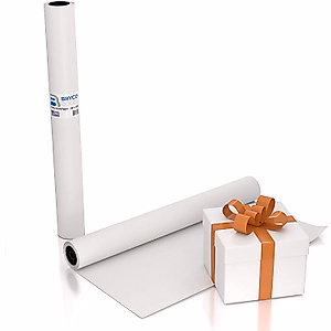 White Kraft Arts and Crafts Paper Roll - 36 inches by 100 Feet (1200 Inch) - Ideal for Paints, Wall Art, Easel Paper, Fadeless Bulletin Board Paper, Gift Wrapping Paper and Kids Crafts - Made in USA