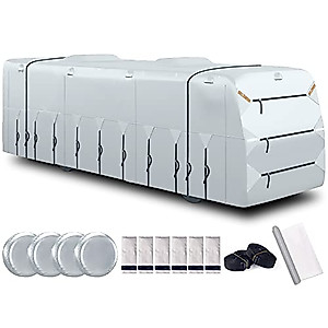 SELIMON 300D Top Class A RV Cover Rip-Resistent & Waterproof Winter Camper Cover with Anti-UV Silver Coating Fits 40' to 43' Motorhome