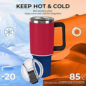 State Flag Of Carolina Insulated Tumblers with Handle Stainless Steel Coffee Mug Funny Travel Cup with Lid Straw 40oz