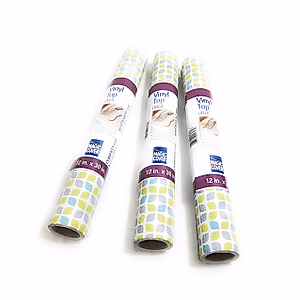 BeeHouse Vinyl Top Drawer Liner/Mat 12in. X 30in. Non-Adhesive & Non-Slip, Washable & Stain Resistant (3 Rolls)