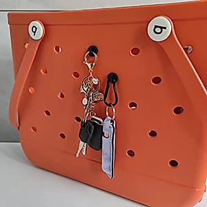 Accessories for Bogg Bag, Key Holder Charms and Lipstick Holder Accessory for Bog Beach Bag - 3 pcs Hanger Charms, 1 pcs Lipstick Holder with Carabiner Clip