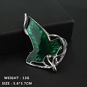 Alloy Elven Leaf Brooch - Green Leaf Clasp Pin - Elven Cloak Clasp - Costume Accessory - Movie Inspired - Gift for Elves Fans