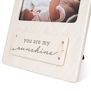 DEMDACO You Are My Sunshine Cream 8.5 x 7.5 Ceramic and Glass Children's Decorative Picture Frame
