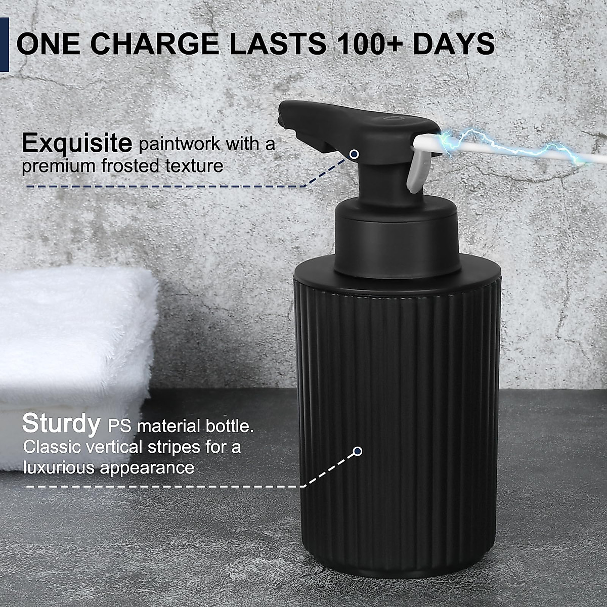 Automatic Soap Dispenser Foaming Hand Free Soap Dispenser Foam Rechargeable Soap Dispenser Touchless Soap Dispenser Smart Electric Auto Dish Soap Dispenser for Bathroom, Kitchen, Commercia White