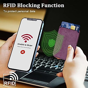 KPNEOL Magnetic Phone Wallet Compatibale with Magsafe Wallet, Finewoven Magnetic Card Holder RFID for Men, Slim Mag Wallet for iPhone 15/14/13/12 Series, Wine Red