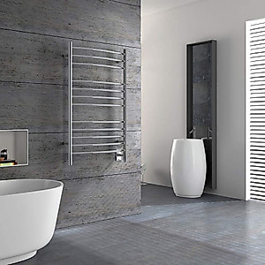 HEATGENE Towel Warmer Wall Mount Electric Plug-in/Hardwired Heated Towel Rack Mirror Polish