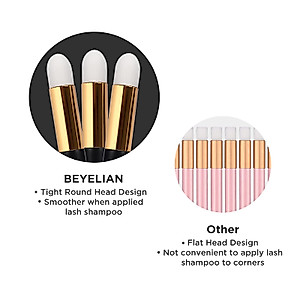 BEYELIAN 20 Pcs Lash Shampoo Brushes Set, Eyelash Extension Cleanser Brush, Blackhead Remover Brush, Nose Pore Deep Cleaning Brush, Soft and Comfortable Facial Makeup Remover Tools Black