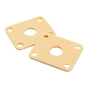 10Pcs Yootones Plastic Jack Plate Square Jackplates Compatible with Epiphone Les Paul Guitar (Yellow)