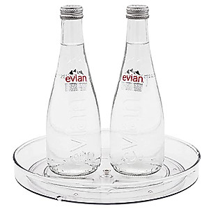 Lazy Susan Turntable Food Storage Container for Cabinets, Pantry, Refrigerator, Countertops, BPA Free - Spinning Organ-izer Rack for Spices, Condiments, Baking Supplies - 9" Round，Clear