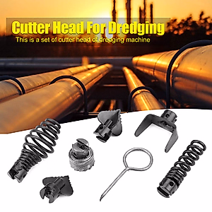 Watris Veiyi Drain Cleaner Combination Cutter Head Set, 7 PCS 16mm Manganese Steel Pipe Dredge Cutter Heads for Pipeline Dredging Machine