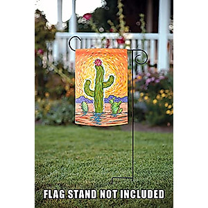 Toland Home Garden 1112540 Groovy Cactus Summer Flag 12x18 Inch Double Sided for Outdoor Desert House Yard Decoration