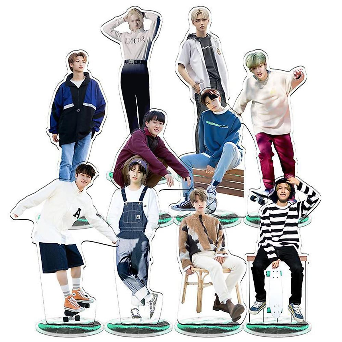 Kpop Stray Kids Acrylic Double-side Photo Desk Stand for STAY Fans Desk Decoration Party Decoration (Han)
