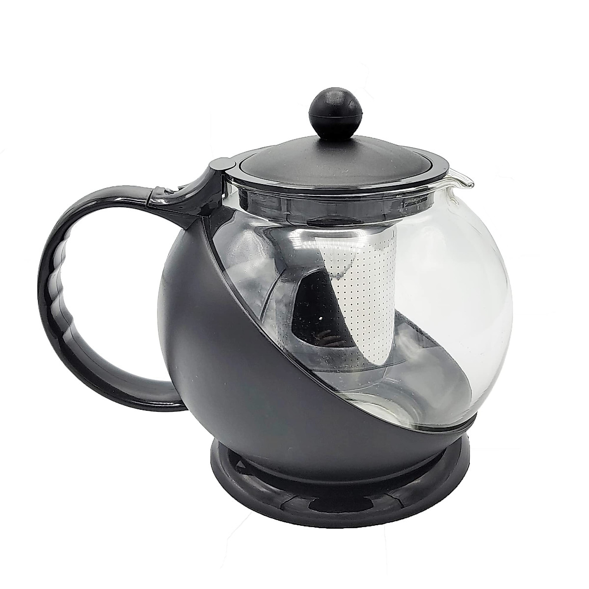 LARGE GLASS TEAPOT KETTLE WITH INFUSER AND FILTER FOR LOOSE TEA DISHWASHER SAFE 50OZ / 1500ML BREW TEA POT HALF MOON HEAT RESISTENT HERBAL TEA MAKER. BEST VALUE FOR MONEY!
