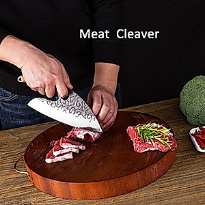 ZONGHAI Meat Cleaver, Chef's knife with Rosewood Handle - 8.5 inch Steel Blade - Kitchen Fillet Knife For Chopping, Slicing and Dicing Fruits, Vegetables and Meat