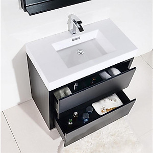 Bliss 40″ Black Floor Mount Modern Bathroom Vanity