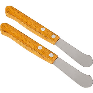 OFXDD Knife for Butter - Pack of 2 - Wooden Handle Spreader - Tool for Spreading Peanut