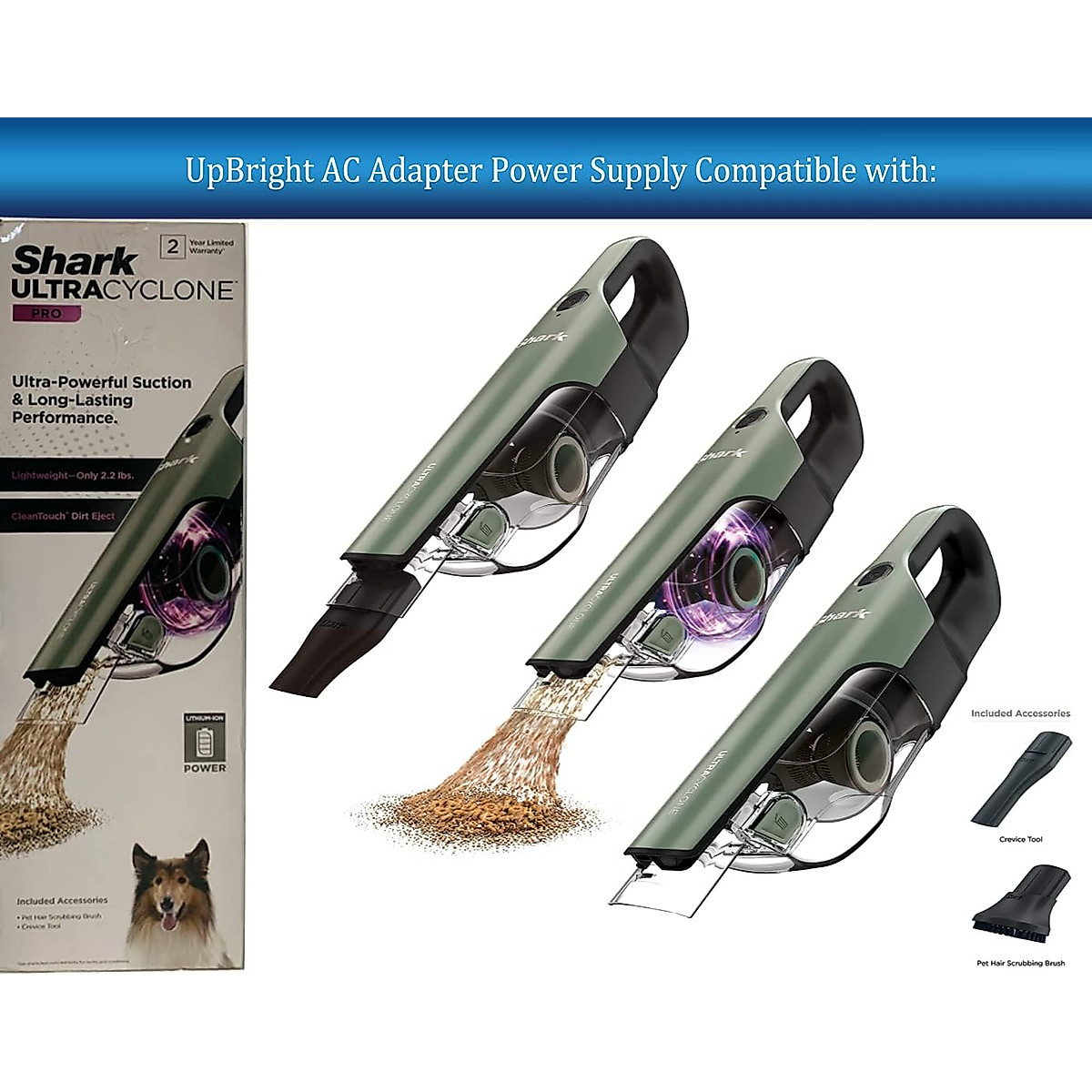 UpBright 9.6V AC/DC Adapter Compatible with Shark CH901 14 CH90114 U4 66 CH901C UltraCyclone Pro 7.2V Vacuum Cleaner XB901 Li-ion Battery XCHRGCH901 DK12-096045A-U ZD006C096050USE Power Supply Charger