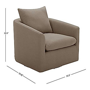 Amazon Brand – Stone & Beam Elisabet Upholstered Swivel Chair, 33.5"W, Slate