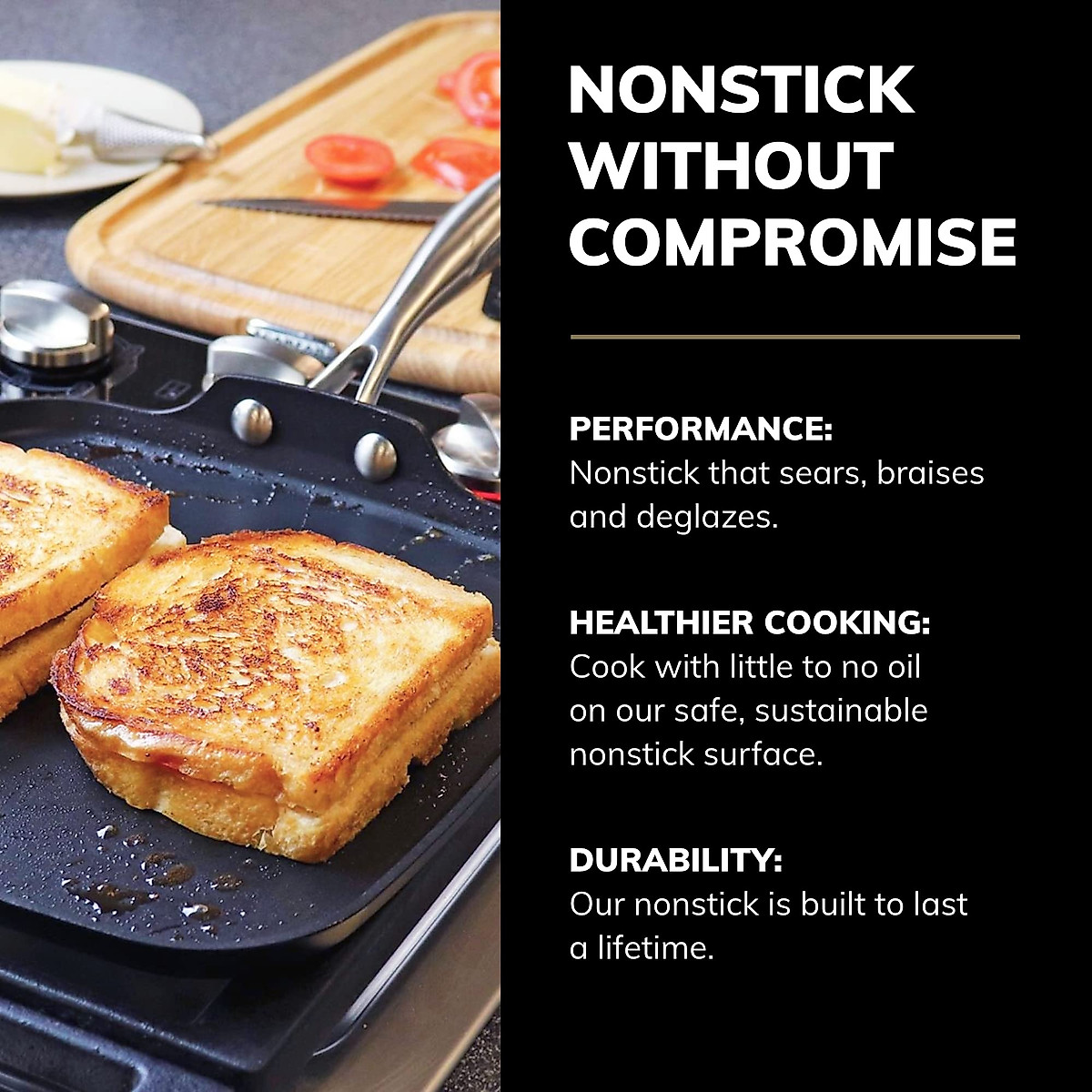 Scanpan Professional 10.5” Square Grill Pan & 11” Griddle - Easy-to-Use Nonstick Cookware - Dishwasher, Metal Utensil & Oven Safe - Made in Denmark