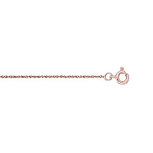 Jewelry Affairs 10k Rose Gold Rope Chain Necklace, 0.5mm, 18"