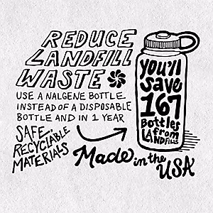 Nalgene Sustain Tritan BPA-Free Water Bottle Made with Material Derived from 50% Plastic Waste, 16 OZ, Narrow Mouth