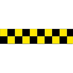 INCOM Manufacturing Checkerboard Race Pattern Laminated Safety Tape, 1 Inch Square, Yellow and Black, Indoor and Outdoor Use, 2 Inch x 54 ft, LCB210