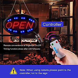 LED Open Sign, FITNATE Large 23x14 inch Business Open Sign with Remote Electric Display Sign,2 Modes Flashing & Steady Lights for Business, Shop, Bar, Hotel