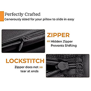 100% Mulberry Silk Pillowcase for Hair and Skin Health, Hidden Zipper, 22 Momme, Both Sides Smooth, Breathable and Natural, Machine Washable, Sleep Mantra (King, Charcoal Gray)