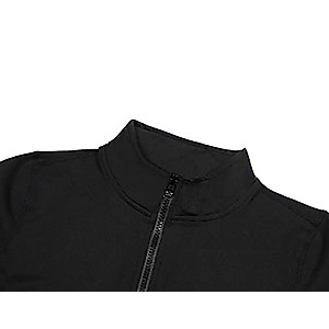 UANEO Workout Tops for Women Cropped Workout Jackets for Women Yoga Athletic Jacket (Black-M)