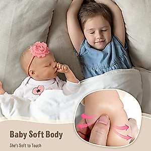 JIZHI Lifelike Reborn Baby Dolls - 17-Inch Baby Soft Body Realistic-Newborn Baby Dolls Full Vinyl Body Poseable Real Life Baby Dolls Girl with Feeding Kit Gift Box for Kids Age 3+