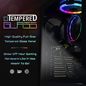Periphio Chimera Prebuilt RGB Gaming Computer | Intel Six Core i5-10400 4.3GHz | GeForce RTX 3050 8GB | 16GB DDR4 RAM | 500GB NVMe M.2 SSD + 1TB HDD | Windows 10 Gaming PC | 5G-WiFi + Bluetooth 5.0