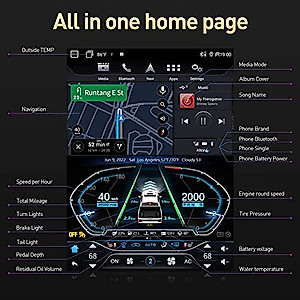 YULU E10 Plus Android Car Radio Stereo for Ford F150 2015 to 2020 and F250/F350/F450 2017 to 2021 T-Style Head Unit 12.1'' IPS Screen 6+64G GPS Navigation with AUX/Fiber Optic Out/Carplay/DSP/Sirius