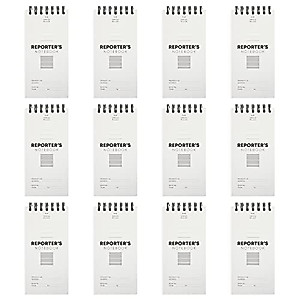 12 Pack Reporters Notebook, Spiral Note Pad for Journalist, Detective (70 Sheets/140 Pages Per Book, 4x8 In)