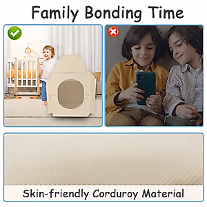 VINYUSE Kids Couch 10PCS, Modular Kids Sofa for Playroom Bedroom Living Rooms, 10 in 1 Multifunctional Kids Sofa for Playing, Creativing, Sleeping, Kids Furniture for Gift, Beige