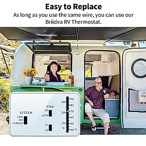 RV Thermostat, Briidea RV Analog Thermostat (Cool Only/Furnace), Replace for Dometic 3106995.032, 12 VDC