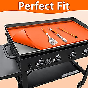 BANGIE Griddle Cover | Heavy Duty Silicone Griddle Mat for Blackstone 28" Pro Griddle | Keep Surface Clean | High-Wall Design (Orange)(Not fit 28XL)