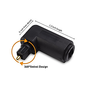 Cable Matters 2-Pack Right Angle Toslink Adapter (Toslink Extension) Male to Female