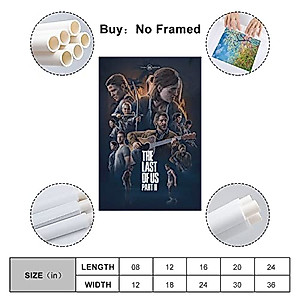 BUJIAN Last of Us Part 2 Canvas Art Poster and Wall Art Picture Print Modern Family Bedroom Decor Posters 12x18inch(30x45cm)