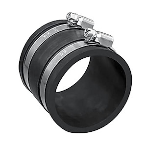 POWERTEC 70148V 2-1/2 Inch Dust Control Flex Cuff with Steel Hose Clamps, Hose Connector Rubber Cuff Coupler for Woodworking Dust Collection Fittings, Dust Collector Accessories & Machinery, 1pk