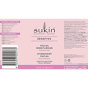 Sukin Sensitive Skin Facial Moisturizer 4.23 Ounces