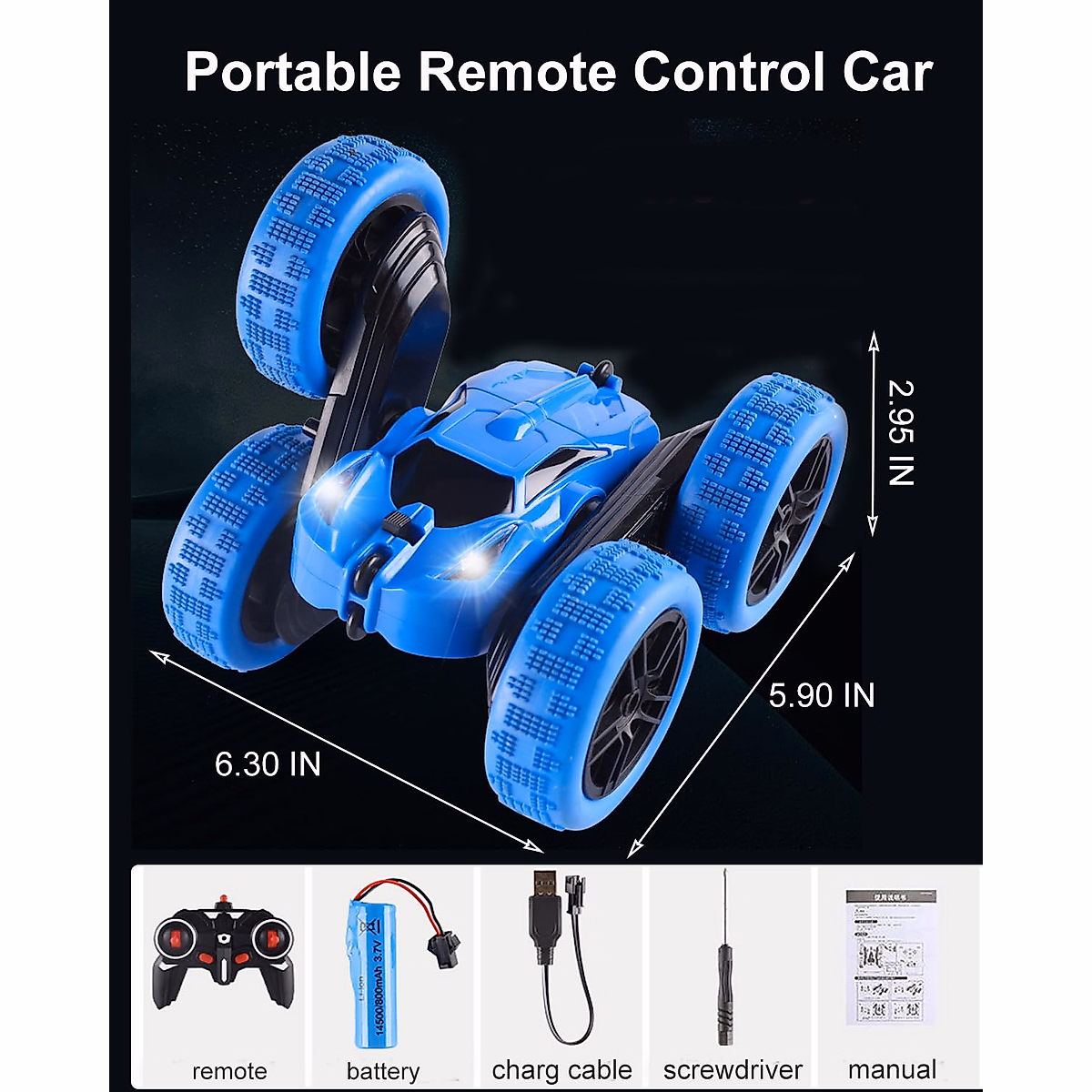 VETIFINAL Remote Control Car, RC Cars 2.4GHz Fast Stunt RC Car, 4WD 360° Rotating RC Trucks with Headlights, Off Road RC Crawler Xmas Toy Cars for Kids Boys Girls Birthday Gift Red