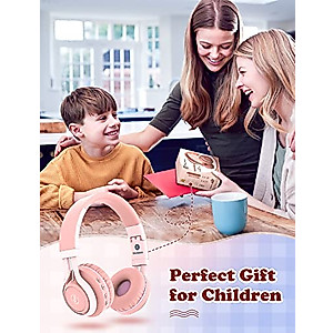 Kids Bluetooth Headphones- Kids Headphones Wireless of 22H Playtime with Mic, Steoro Sound, Bluetooth 5.0, Foldable, Rechargable On-Ear Kids Headsets for Children Study Tablet Airplane Travel, 2pack