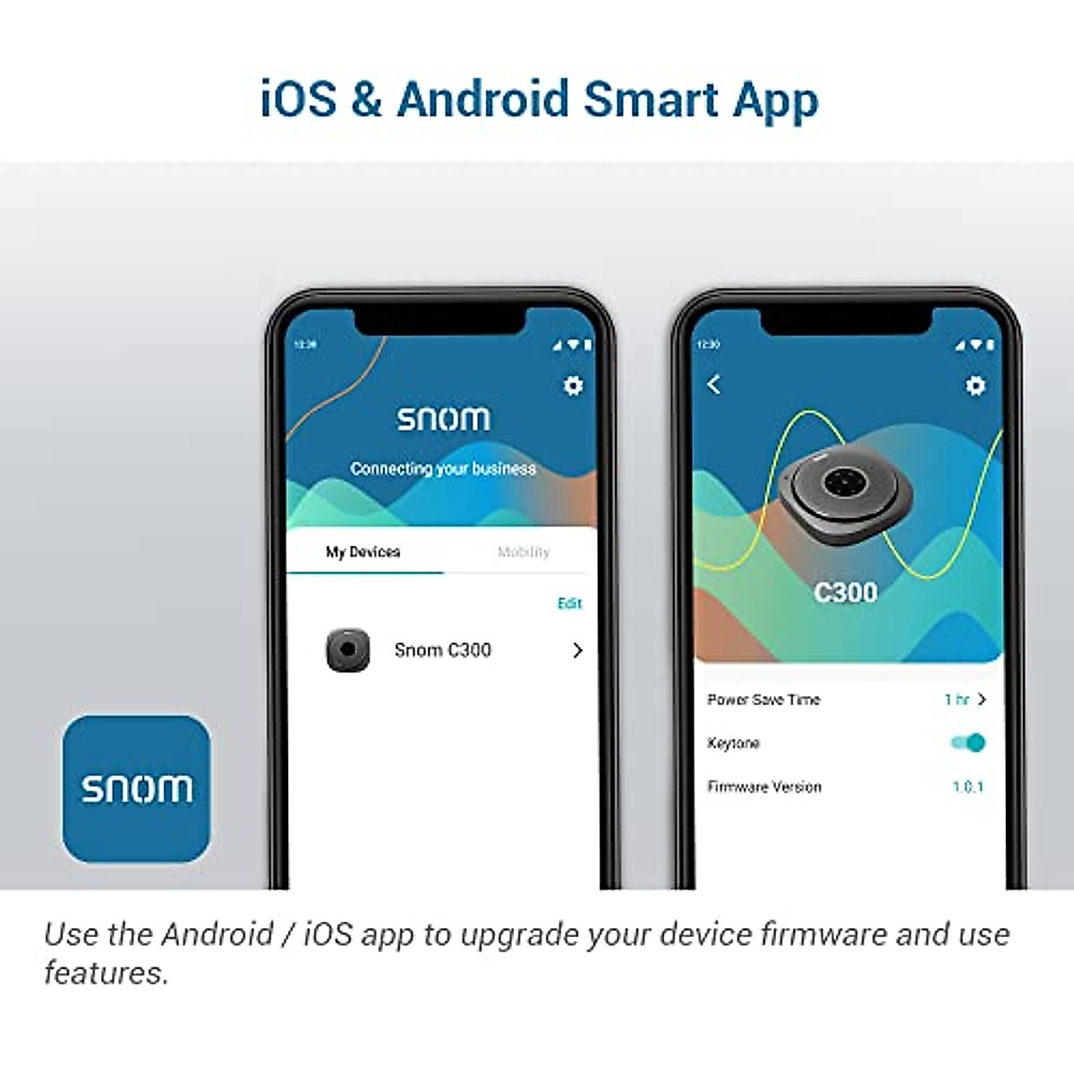 Snom C300 Bluetooth 5.0 Conference Speakerphone with 6 Mics, 24 hrs Call Time, App Controlled, USB C, Home Office & Small Business, Black
