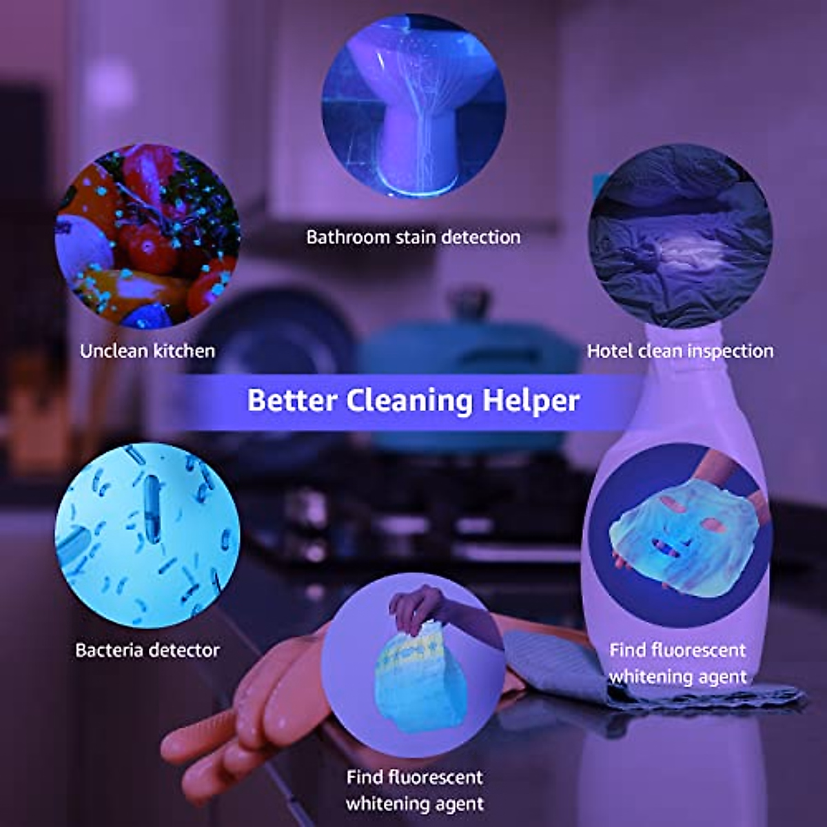 LE Black Light Flashlight, Small UV Lights with 21 LEDs, 395nm, Ultraviolet Light Detector for Invisible Ink Pens, Pet Dog Cat Urine Stain and More, AAA Batteries Included