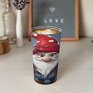 Insulated Coffee Mug Cute Gnome 17oz Double Wall Vacuum Stainless Steel Tumbler With Leak-Proof Lid And Handle, Cute Travel Thermos Mug For Cold Hot Drinks