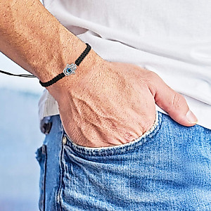 12 Pieces Evil Eye Braided Bracelets Adjustable Kabbalah Bracelets Handmade Braided Cord Protection Bracelets Lucky Friendship Bracelets (Hamsa Hand Style)