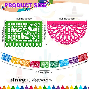 Oudain 10 Pack Fiesta Party Decoration Mexican Party Banners 164 Ft Felt Cinco de Mayo Papel Picado Banner for Mexican Theme Day of The Dead Dia De Los Muertos Party Supplies